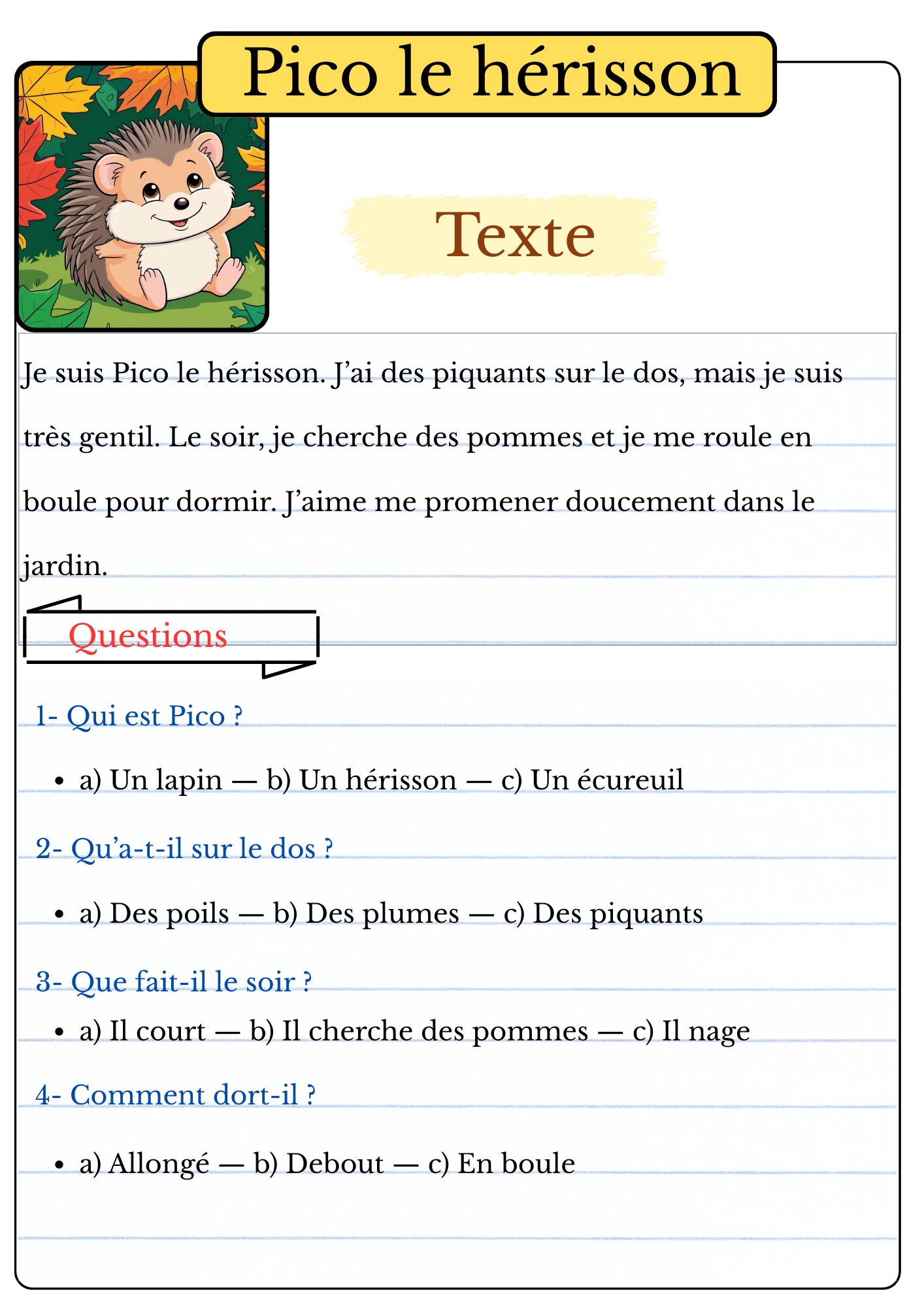 Histoires d’animaux pour apprendre à lire - Françaisprimaire.com